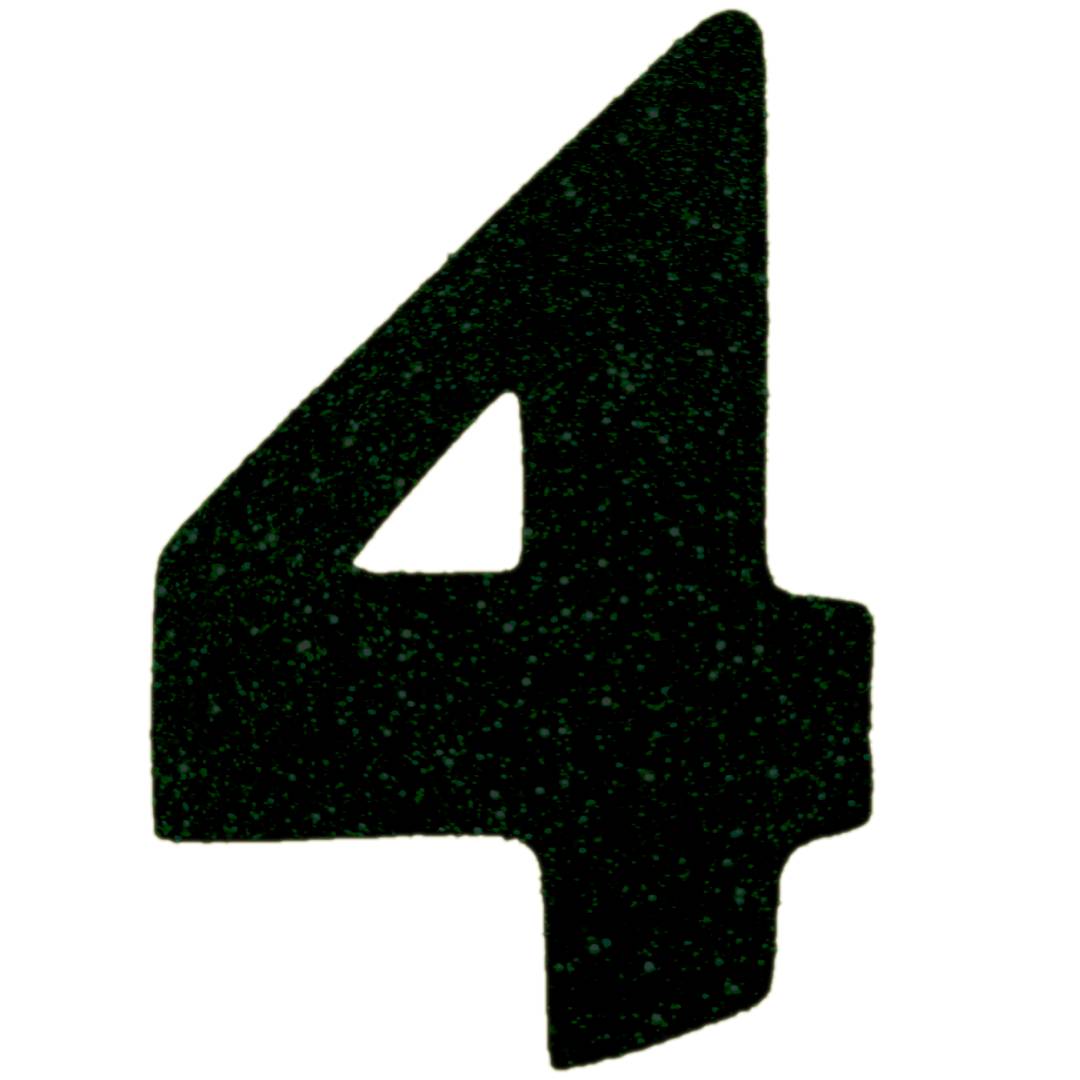 Simli Eva 4 Rakamı Siyah | Eva Rakam Sticker