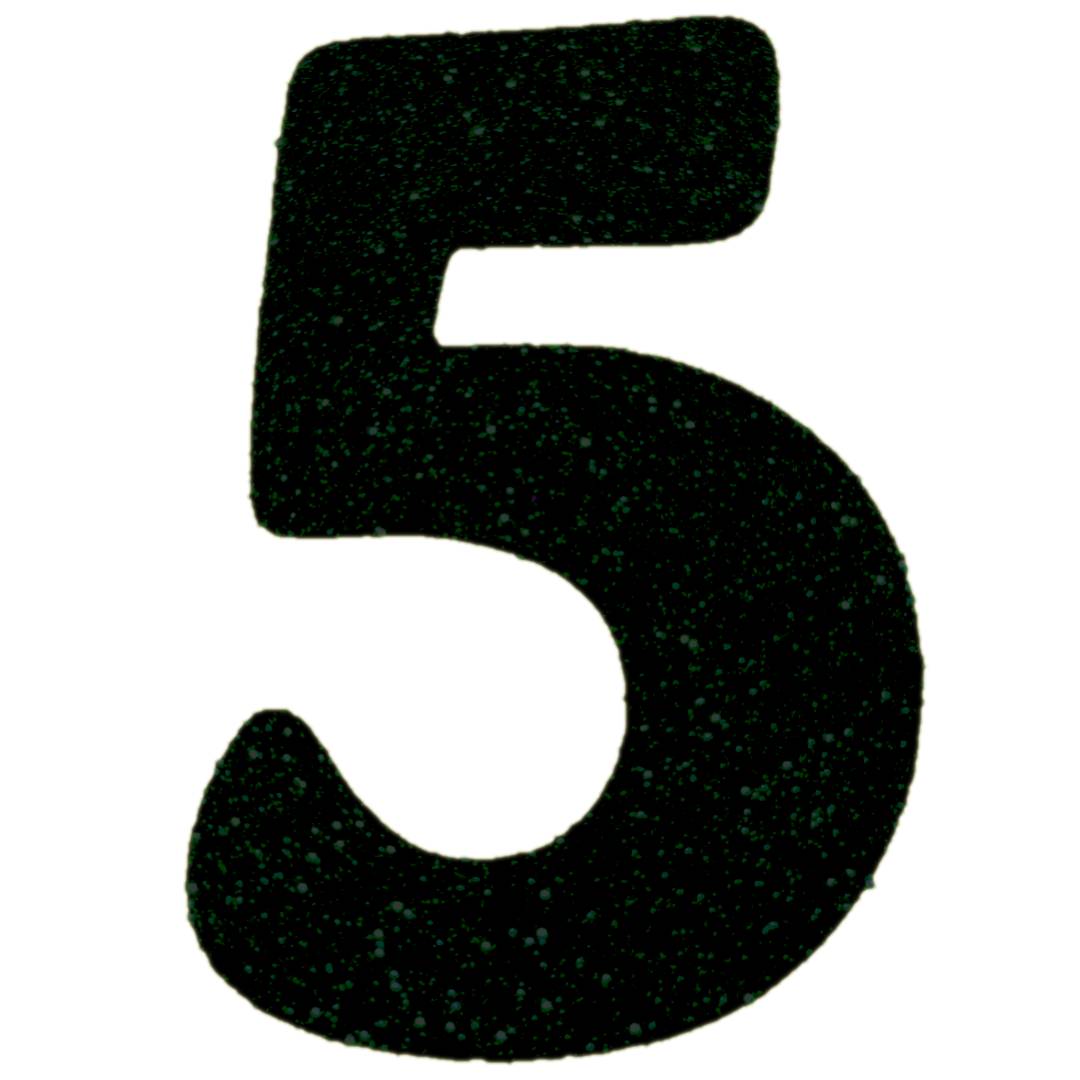 Simli Eva 5 Rakamı Siyah | Eva Rakam Sticker