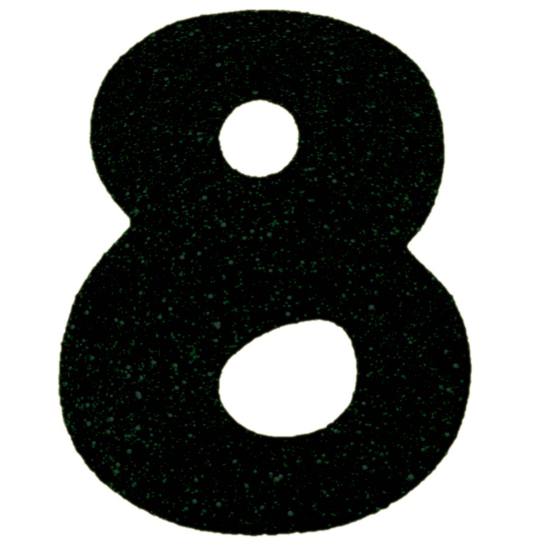 Simli Eva 8 Rakamı Siyah | Eva Rakam Sticker
