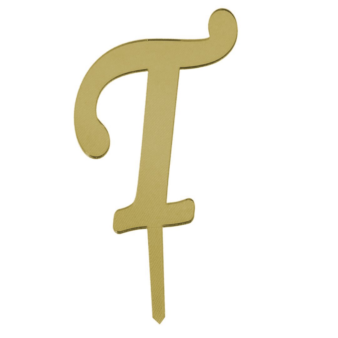 PartiPan T Harf Aynalı Altın Pleksi Gold 8cm | Pleksi Harf | Pleksi Rakam