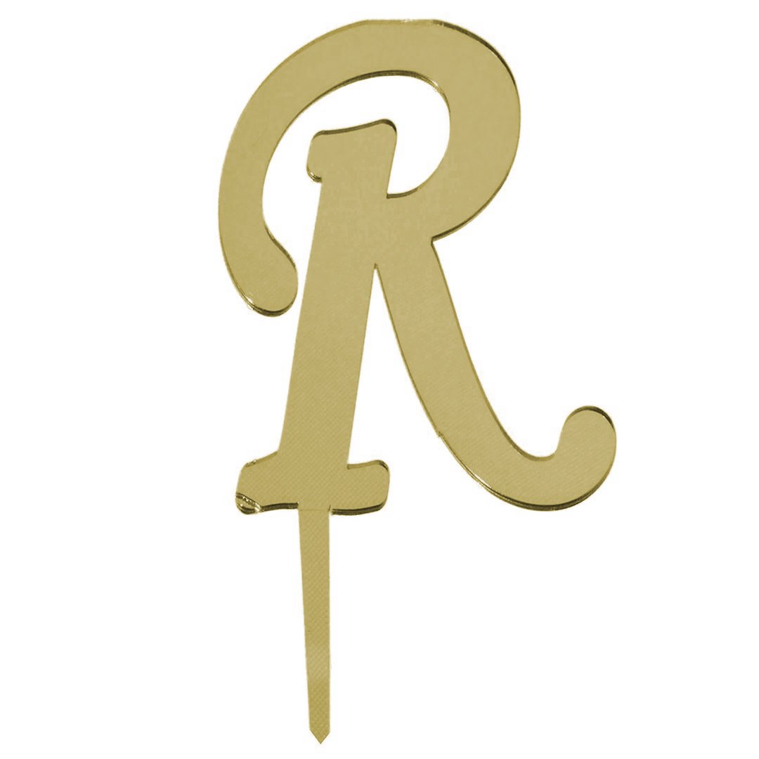 PartiPan R Harf Aynalı Altın Pleksi Gold 8cm | Pleksi Harf | Pleksi Rakam