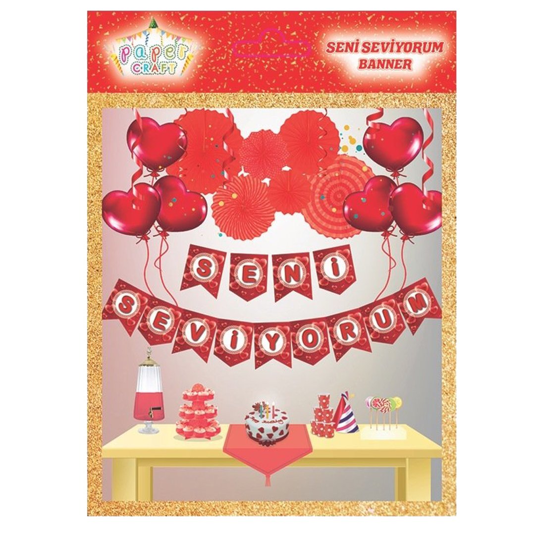 Seni Seviyorum Banner | İyiki Doğdun Banner Süsler | Parti Banner Süsleri